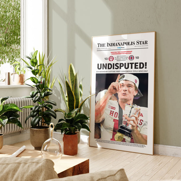 Indiana Football Undisputed 2025 Big Ten Champs Front Page Wall Art ...