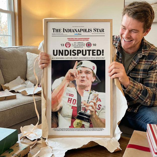Indiana Football Undisputed 2025 Big Ten Champs Front Page Wall Art ...