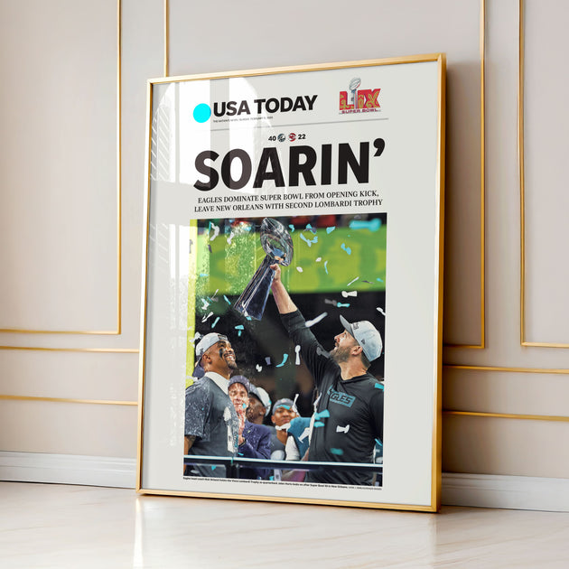 Eagles Soarin' Super Bowl LIX Commemorative Front Page Wall Art ...