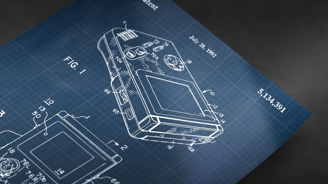 Nintendo Game Boy Patent Wall Art (4 Design Options) – Pediment Publishing