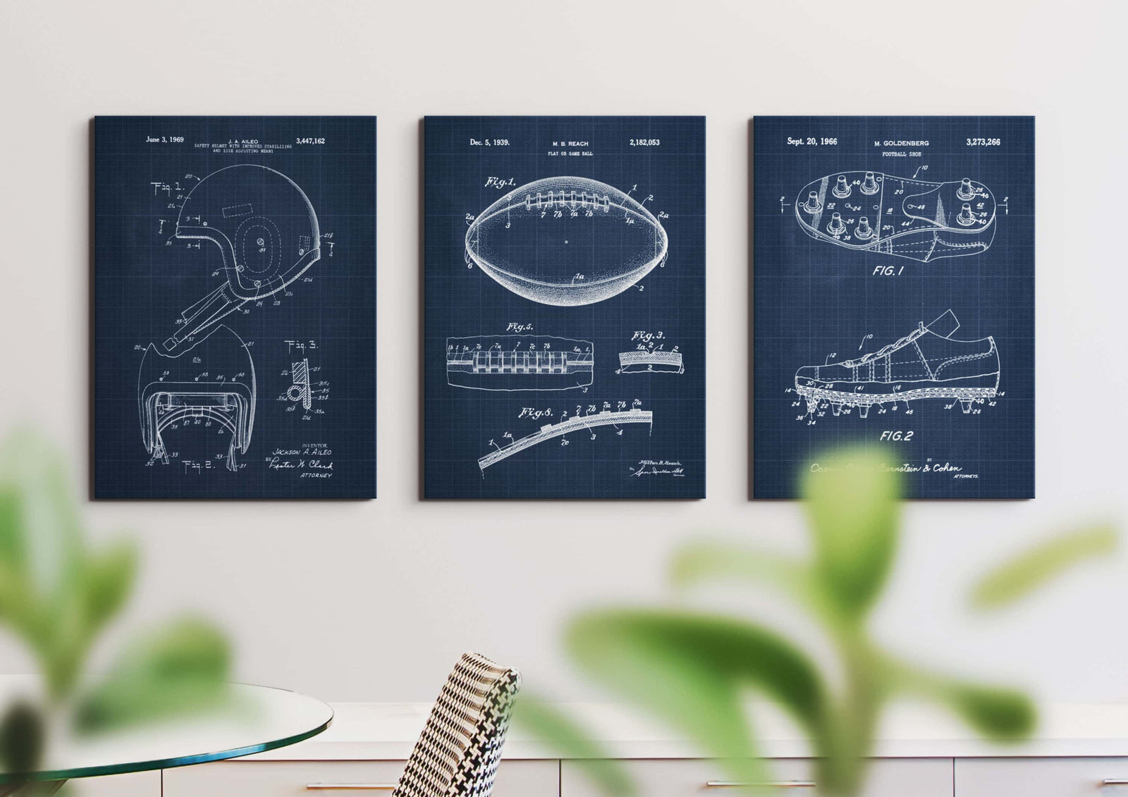 Vintage Football Patents Set - Printable Digital Download – Pediment ...