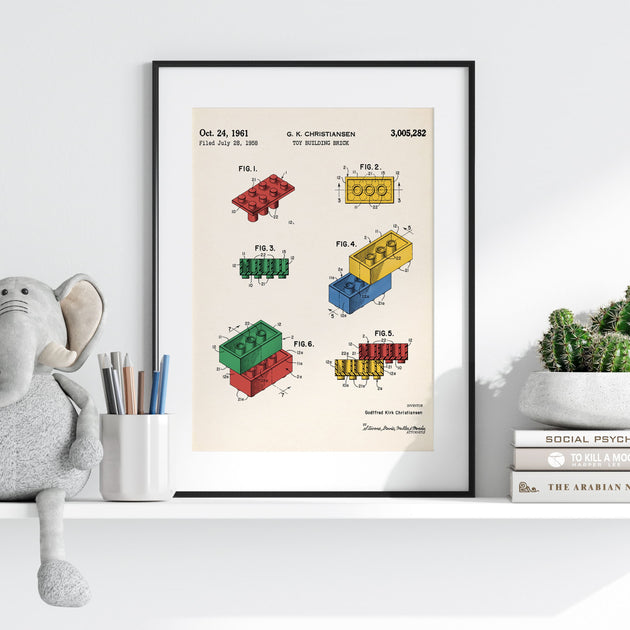 Toy Building Brick Patent Wall Art (4 Design Options) – Pediment Publishing