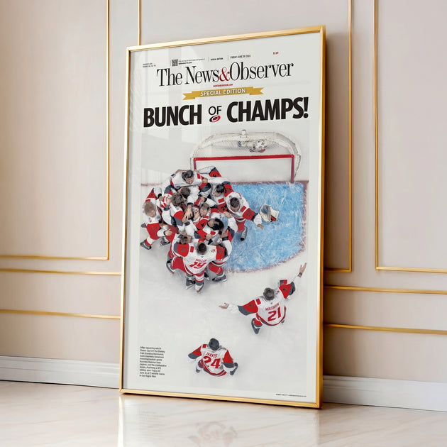 Carolina Hurricanes Bunch of Champs Front Page Wall Art – Pediment ...