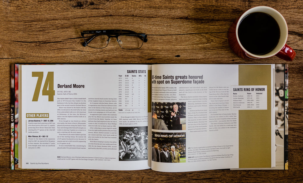 New Orleans Saints by the Numbers Pictorial History Hardcover Book ...