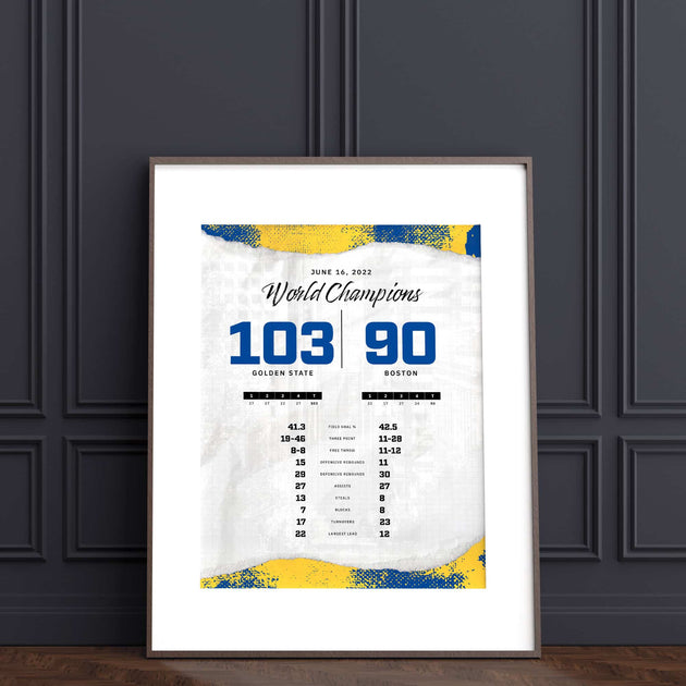 Golden State Warriors 2021-2022 Championship by the Numbers Wall Art ...